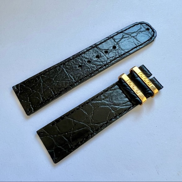 Versace | Accessories | Versace 917mm Black Genuine Leather Watch Strap ...